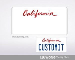 California personalized license plate | Fuwong® Front License Plates